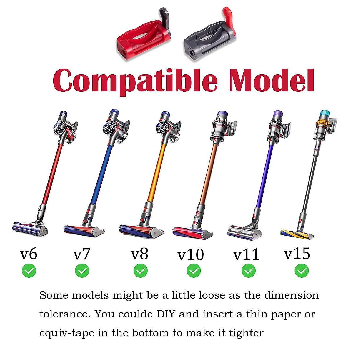 EGNic Trigger Lock Compatible with Dyson V15 V6 V8 V7 V10 V11 Absolute/Animal/Motorhead Vacuum Cleaner, 2 Pack Power Button On/Off Control Clamp, Dyson Power Switch Attachments, Free Your Finger