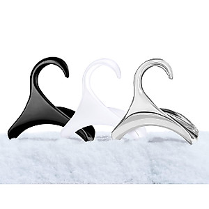 Bag-a-Vie Purse Hanger for Closet - Handbag Organizer Hooks for Hanging Bags & Purses, Protecting Bag Shape & Organizing Space (3 Hangers, Black Plastic)