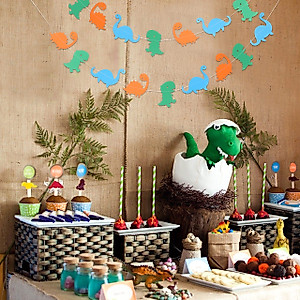 Dinosaur Flag Creative Garland Banner - Dinosaur Room Theme, Tyrannosaurus Rex Party, Paper Banner, Jurassic, Boy Children's Dinosaur Theme, Jurassic World Animal Party Supplies Background, Baby Shower, Photo Props