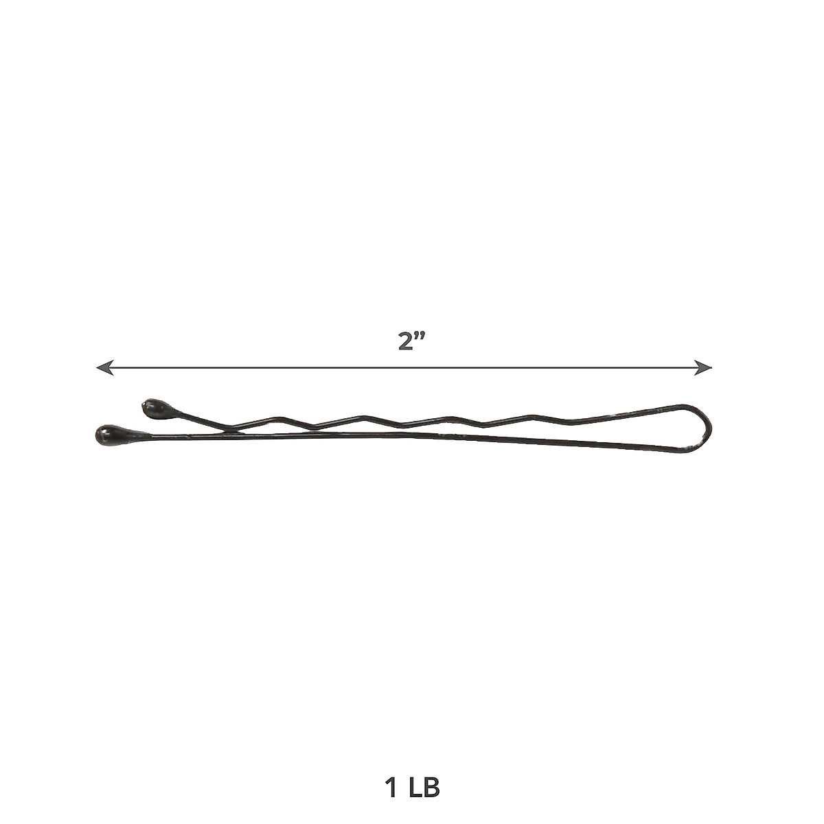 ForPro Professional Collection Bobby Pins (400-Count Approx), Black, 2" L, Ball-Tipped, Crimped, Non-Slip, Non-Damaging, 1 Lb.