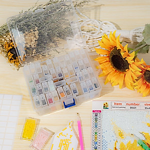Diamond Painting Storage Containers,42 Grids Box Diamond Art Accessories Storage Box for Jewelry,Portable Bead Storage Art Kit Tool for Crafts