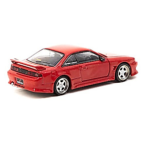 Vertex Silvia S14 RHD (Right Hand Drive) Red Metallic Global64 Series 1/64 Diecast Model Car by Tarmac Works T64G-018-RE
