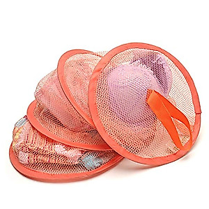 GSHLLO Foldable 3 Compartments Hanging Mesh Storage Bags Mesh Organizer Basket Drying Net Bag with Zipper for Bathroom Wardrobe