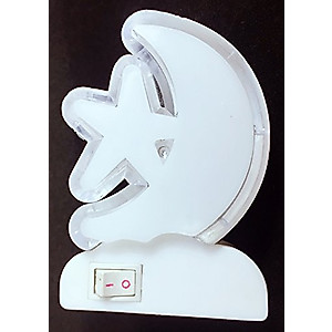 Trisonic LED Plug-in with On/Off Switch Night Light for Kids Nursery Decor for Home Bedroom Decoration Gift Moon & Star