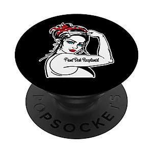 Female Front Desk Receptionist Rosie The Riveter Pin Up Girl PopSockets Adhesive PopGrip