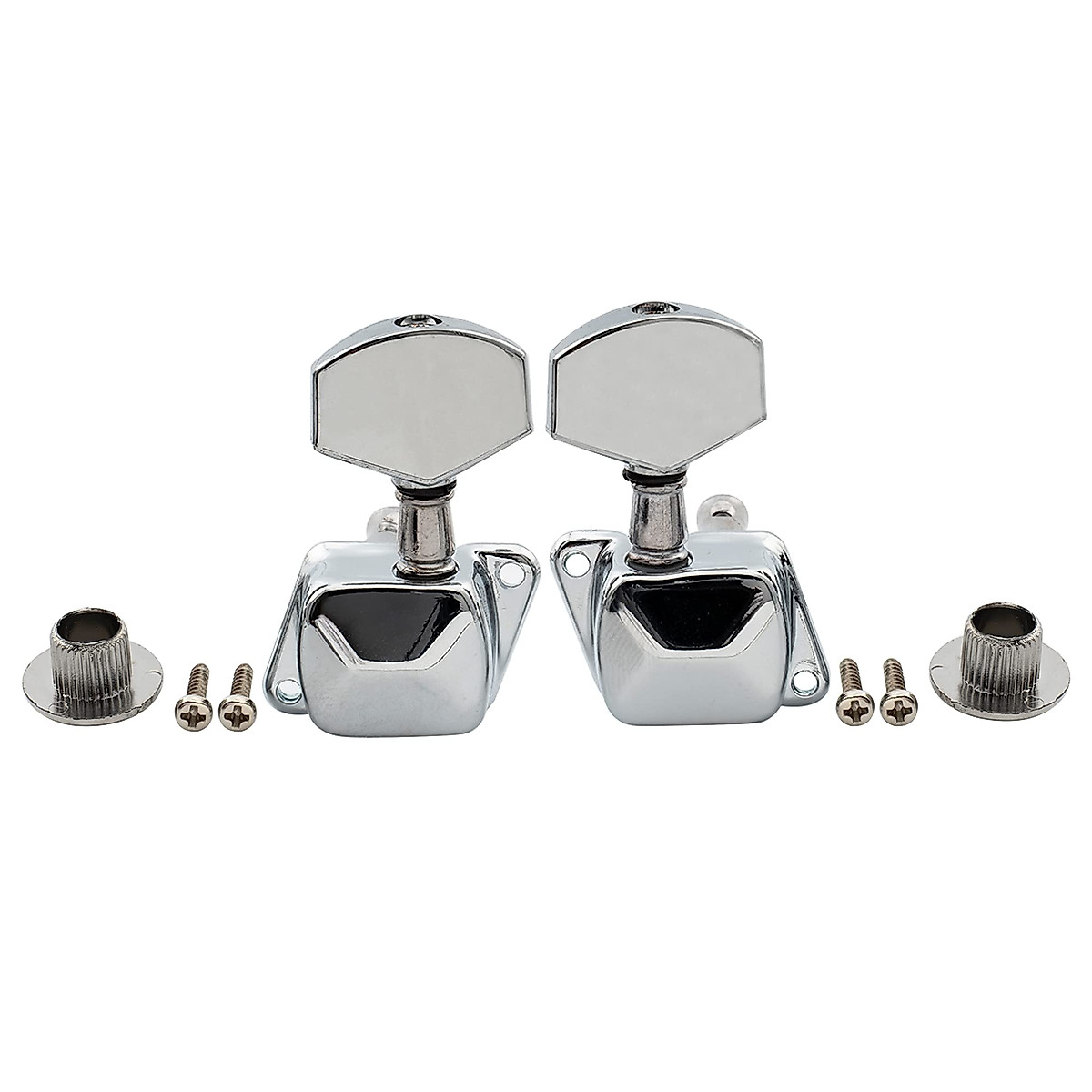 Musiclily 3L+3R Semi-closed Guitar Tuners Guitar String Tuning Pegs Keys Machine Heads Set for Epiphone Les Paul SG Style Electric Guitar or Acoustic Guitar Replacement, Chrome