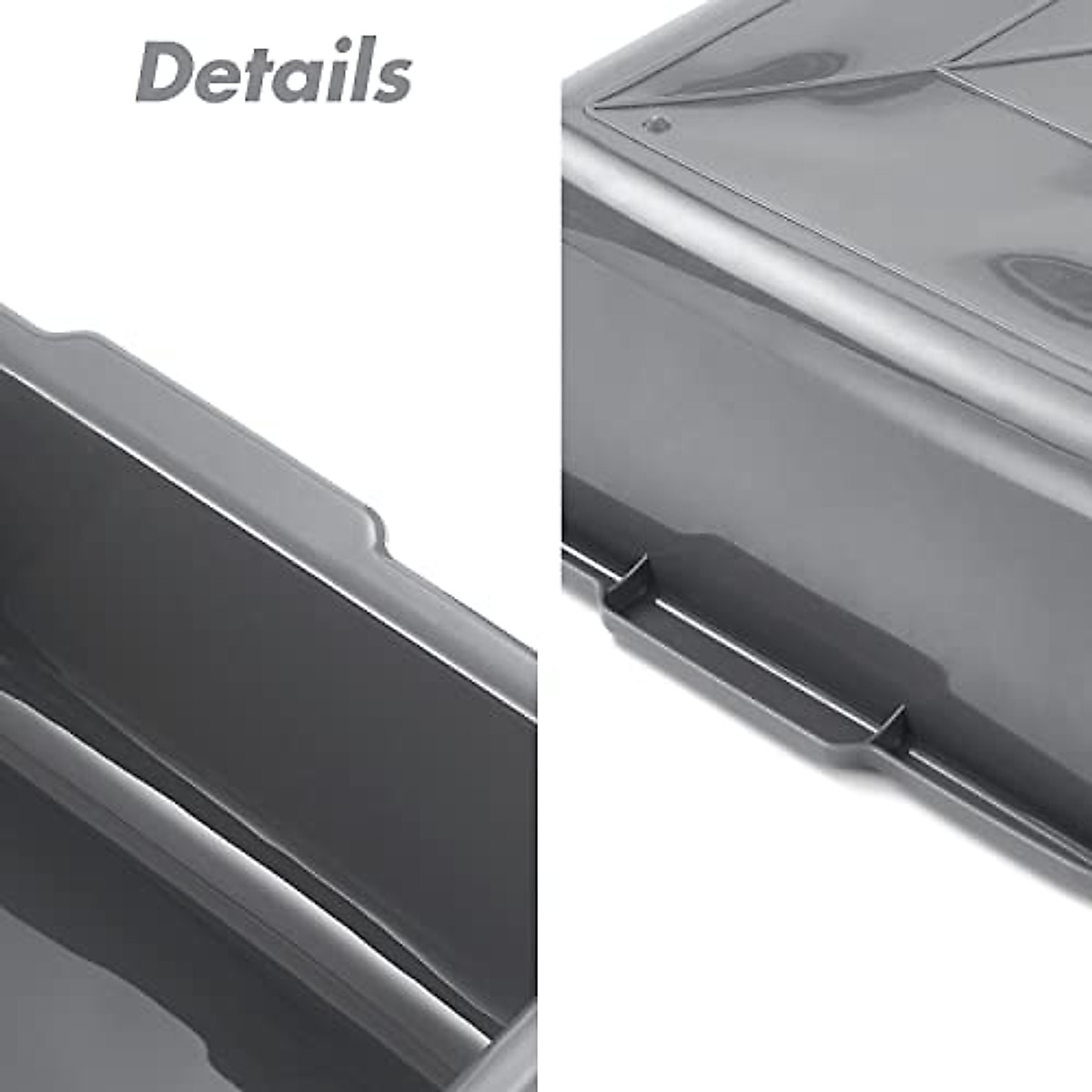 Plastic Commercial Bus Box/Utility Box 13L with lid, Grey Wash Basin Tote Box, Lidded Food Service Bus Tub, 3-Pack