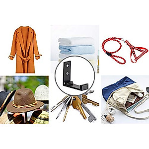 Foldable Adhesive Hooks,Heavy Duty Wall Hooks Zn Cu Alloy Ultra Strong Waterproof Hanger for Robe, Coat, Towel, Keys, Bags, Home, Kitchen, Bathroom . with Glue Adhesive .Set of 5 Pack (Black)