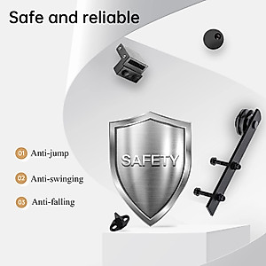 EaseLife 5 FT Heavy Duty Sliding Barn Door Hardware Track Kit,Straight Pulley,Slide Smoothly Quietly,Easy Install (5FT Track Kit for 26"~30" Wide Single Door)