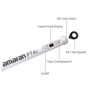 Aputure Amaran PT4c 2 Light Kit,Pixel Tube Light,16 RGBWW Pixels Tube LED,32W Power (120cm/47.2Inch) Amaran T4C