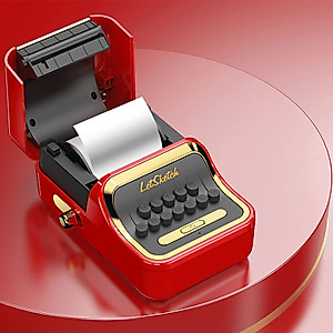 LetSketch Label Maker, Portable Bluetooth Thermal Label Printer Compatible with Android & iOS for Clothing, Retail, Mailing Address, Barcode, with 4 Roll 40 x 30mm Label (Red)