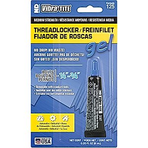 Vibra-TITE 125 Removable Medium Strength Gel Anaerobic Threadlocker, 6 ml Tube, Blue