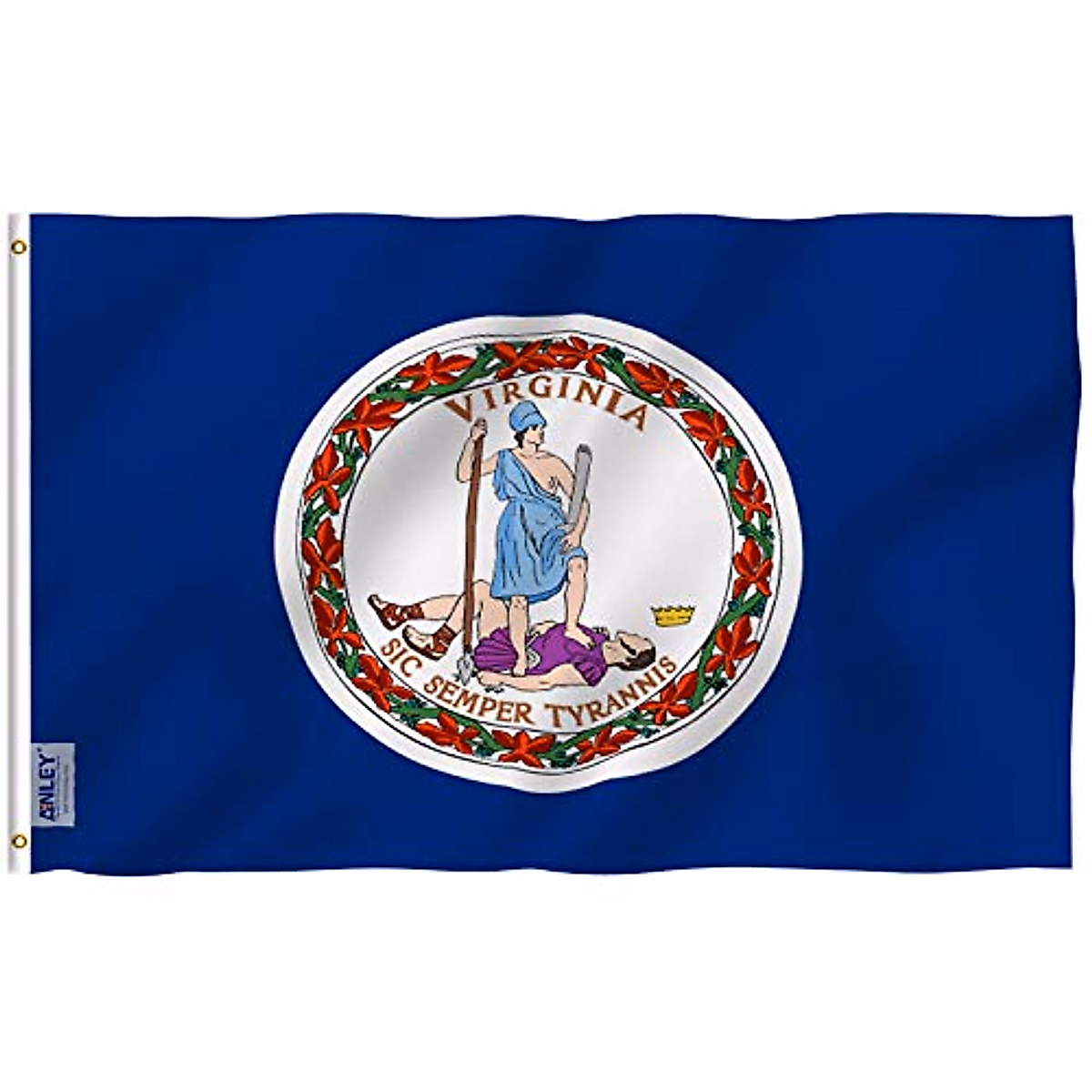Anley Fly Breeze 3x5 Foot Virginia State Polyester Flag - Vivid Color and Fade Proof - Canvas Header and Double Stitched - Virginia VA State Flags with Brass Grommets 3 X 5 Ft