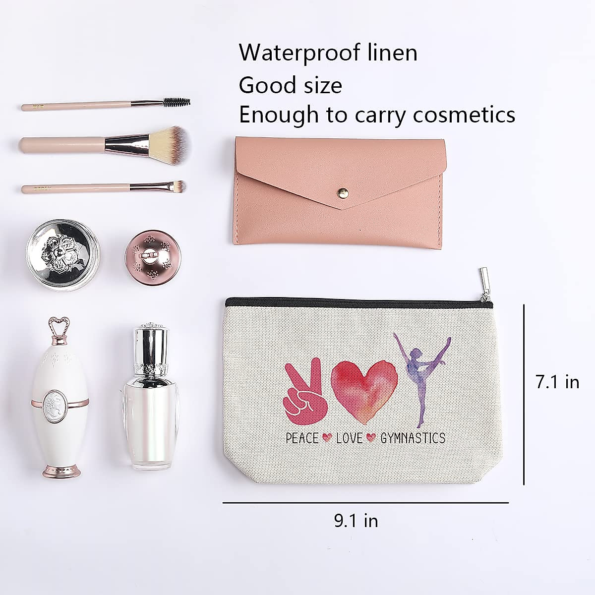kdxpbpz Gymnastics Stuff Gymnastic Makeup Bag Inspirational Gymnastics Lover Gifts Gymnastic Coach Gift Birthday Gifts for Her Female Gymnastics Athletics Coach Friend Sister