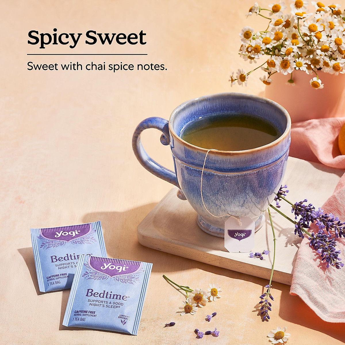 Yogi Tea - Bedtime (4 Pack) - Supports a Good Night’s Sleep - Tea with Passionflower, Chamomile, Valerian Root, and Lavender - 64 Organic Herbal Tea Bags