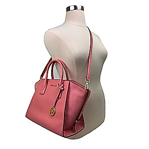 Michael Kors Avril Large Top Zip Slouch Satchel Crossbody (Sunset Rose)