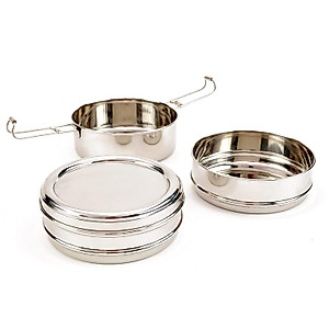 Ecolunchbox Tri Bento 3 Level Stainless Steel Bento Bowl Food Container Lunch Box - Holds 4.5 Cups - Not Leakproof