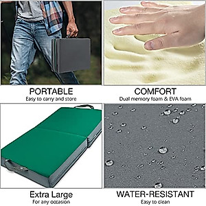 KI Store Garden Kneeling Pad Memory Form Knee Cushions for Gardening Extra Thick Knee Pad Water Resistant Prayer Pillow for Work Yoga Physical Therapy Green