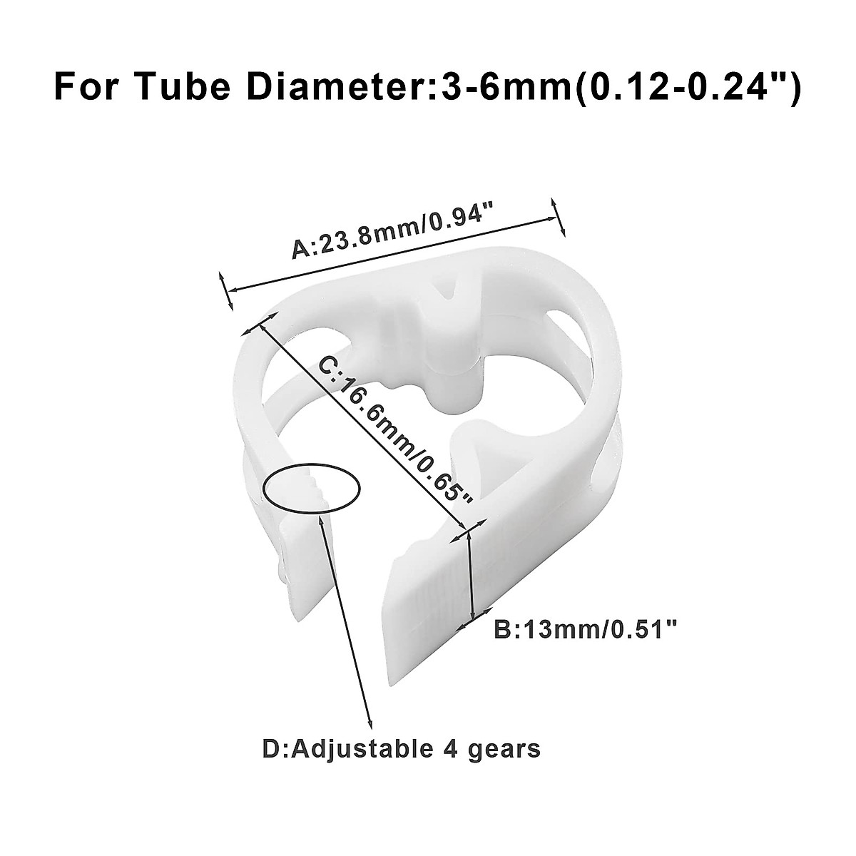 Unlorspy 5Pcs Plastic Tubing Clamps Adjustable 1/8"-1/4" Plastic Hose Clamp, Laboratory Pinch Valve for Tubing 3-6mm