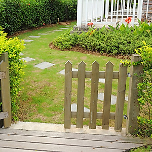 Insaga Gate Hinges, 304 Stainless Steel Wood Gate Hinge, M12 Hook and Eye Hinges, Partial Thread Gate Bolt Hook, Gate Hardware for Wooden Gates Fences, 1Pair