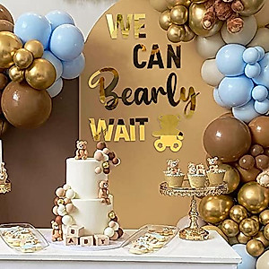 We Can Bearly Wait Teddy Bear Baby Shower Decorations, Baby Bear Sign, Baby Bear Sign,Decor for Teddy Bear Theme Girl Boy Baby Shower Birthday Party Decorations,Gender Reveal Door Hanging Photo Props