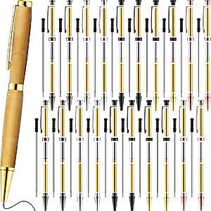 Colarr 20 Pcs 7mm Slimline Pen Kit with Refill Wood Turning Twist Pen Kit Lathe Turning Supplies for DIY Copper Pen Making Friend Teacher Students Gifts(Assorted Color, 20 Sets)