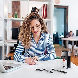 ARTEZA Rollerball Pens, Pack of 20, 0.5mm Black Liquid Ink Pens for Bullet Journaling, Fine Point Rollerball, Office Supplies for Writing, Taking Notes & Sketching