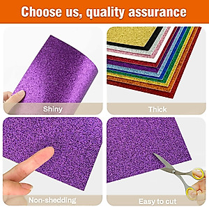 Sukh 13pcs Glitter Cardstock Paper - Glitter Cardstock Craft Paper A4 Thick Colored Crafts Christmas Valentines Gift Box Wrapping DIY Wedding Birthday Party Sparkle Decor Scrapbook 13 Colors 250GSM