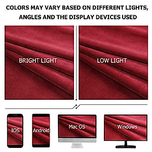 Benedeco Red Velvet Curtains for Bedroom Window with Back Tab, Super Soft Vintage Luxury Heavy Drapes, Room Darkening Thermal Insulated Curtain for Living Room, W52 by L96 inches, 2 Panels