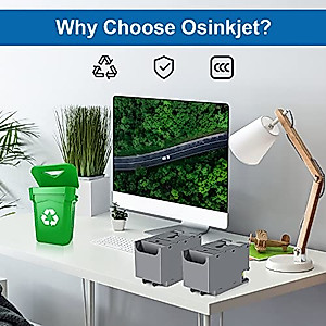 Osinkjet T6715 T6716 Ink Maintenance Box Remanufactured for Workforce Pro WF-3820 WF-4730 WF-C5790 WF-C5710 WF-4820 WF-4830 WF-M5299 WF-M5799 WF-C5290 WF-4740 ET-8700 EC-4040 EC-4030 Printer(2 Pack)