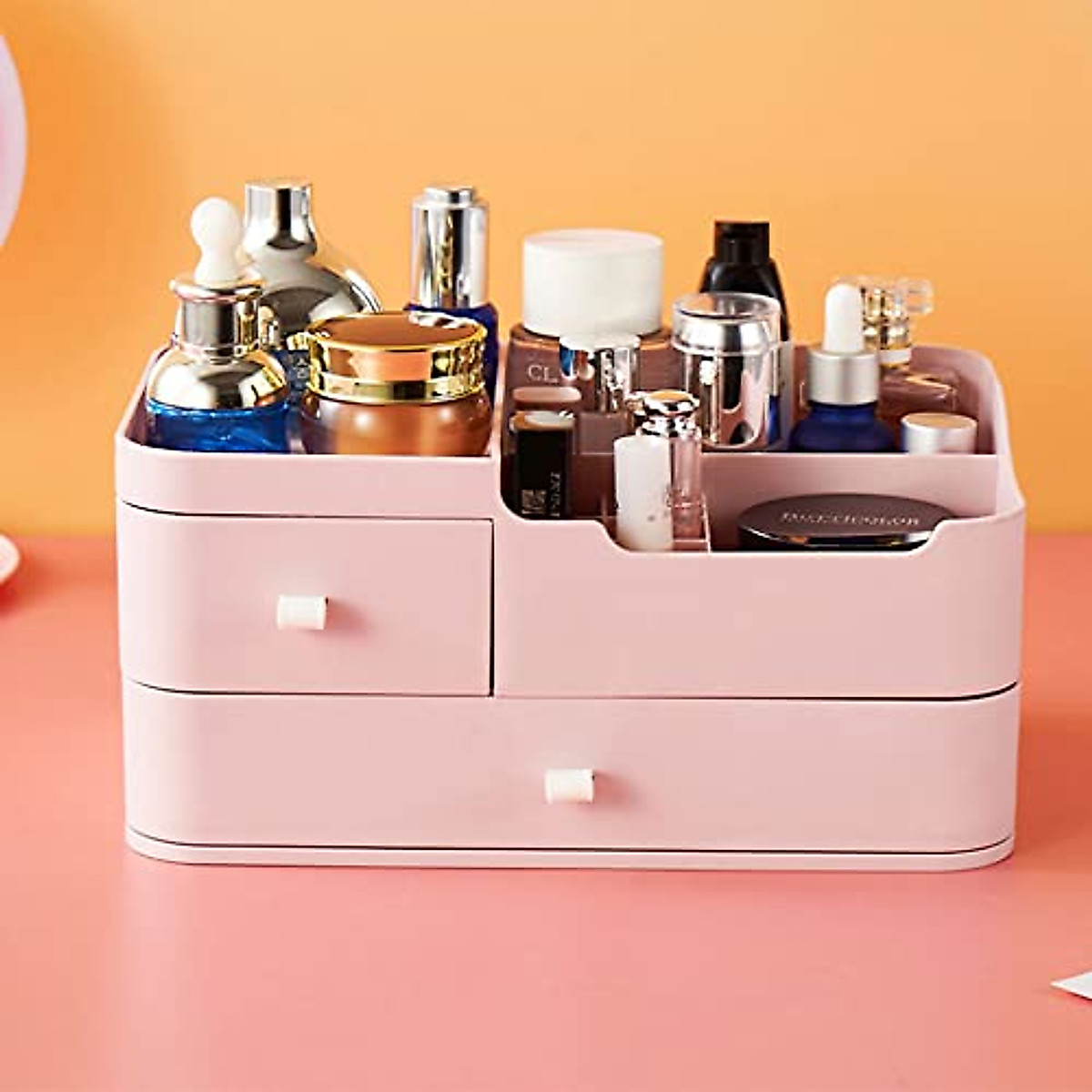 FIZZOQI Large-Capacity Storage Rack Multi-Functional Drawer Cosmetics Storage Rack Lady Lipstick Skin Care Products Storage Rack Eyebrow Pencil Jewelry Storage Rack