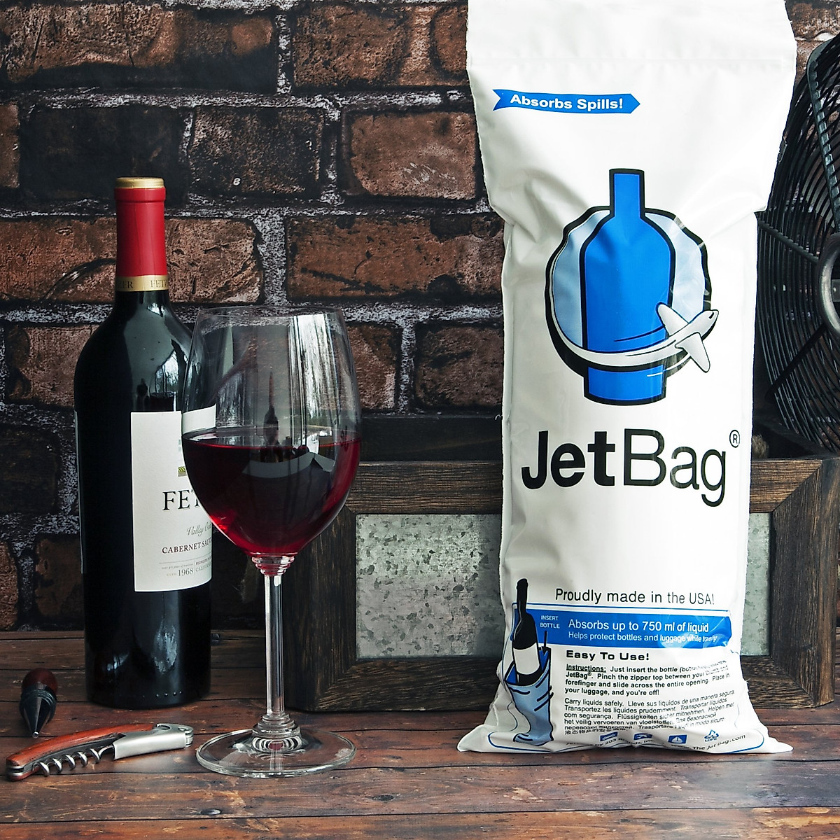 Jet Bag Bold - The Original ABSORBANT Reusable and Protective Bottle Bags - Set of 3 - Made in the USA