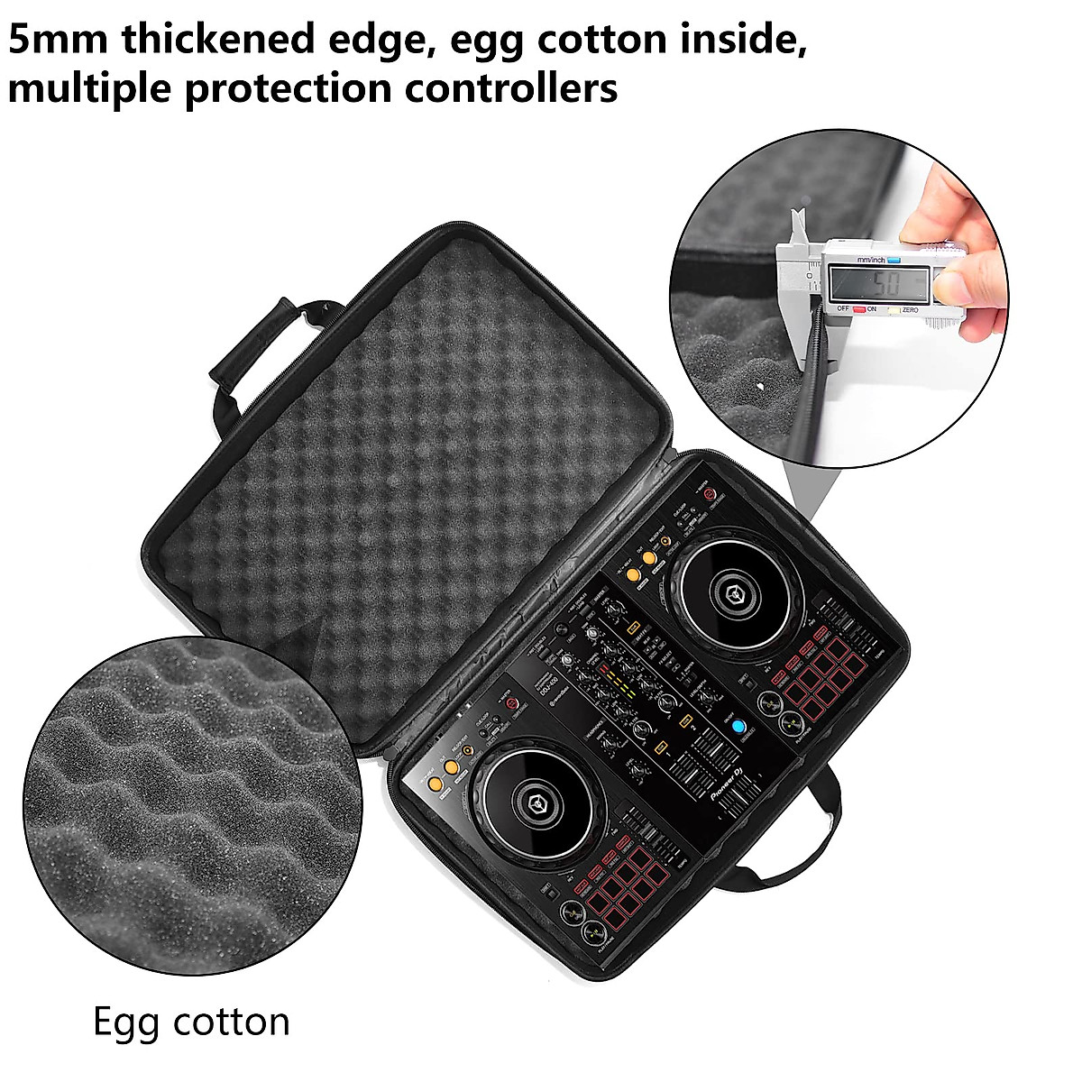 ITHWIU Lightweight Molded EVA Storage Case, Fits Pioneer DDJ SR SR2 RR Denon MC4000 Numark NVII Mixtrack Pro 3 NV Platinum