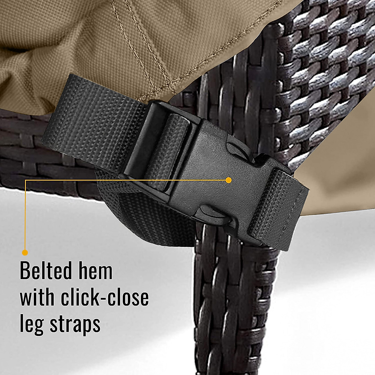 KHOMO GEAR Outdoor Chair Cover Patio Furniture Cover Waterproof Heavy Duty (Brown - Wide)