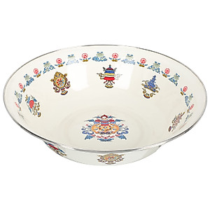 DOITOOL Metal Wash Basin chinese propane bowl enamel bowl with lid retro wedding soup bowl salad fruit serving bowl chinese decor 30cm camp cookware white collapsible bowls for camping Enamel Bowls