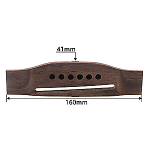 Swhmc 6 String Adjustable Rosewood Bridge Insert Set Saddle Nut Acoustic Guitar Parts Replacement