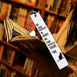 We Lose Ourselves in Books Funny Inspirational Bookmark Gifts for Women, Bookmarks for Daughter Bookworm Sister Girl Book Friend Sister Gifts Friendship Gifts