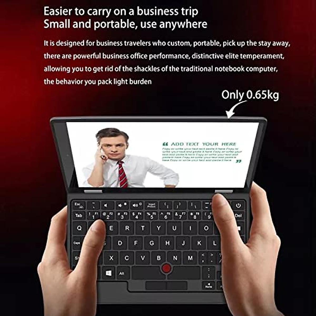 7.0 Inch Touch Screen Ultra Light Mini Laptop, for J4105 High Speed CPU, 12GB RAM 64GB ROM Notebook Computer, Dual Band WiFi, 2 X USB3.0, 2MP 30fps HD Front Camera,BT4.2 (12G+1T US Plug)