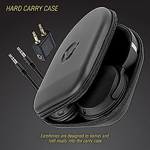 Volkano X Silenco Series Headphones Wireless Bluetooth - Active Noise Cancelling Headphones - 30H Playtime - Headset with Mic - Memory Foam Ear Cups for Cellphone/PC/Home (Black)