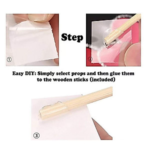 Bemeet 52 Pcs Wedding Photo Booth Props Kit, DIY Funny Selfie Prop with Stick for Bridal Shower and Birthday Party, Easy to Assemble Dress up Accessories and Party Supplies for Cosplay