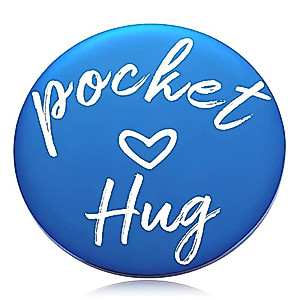MIXJOY 2-Sided Little Pocket Hug Token Thinking of You Miss You Gift - You are Braver Than You Believe Cheer Up Gifts Good Luck Cancer Get Well Soon Coin, 1.5", Blue