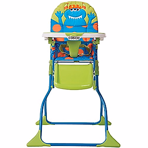 Cosco Simple Fold Deluxe High Chair with 3-Position Tray (Monster Syd)