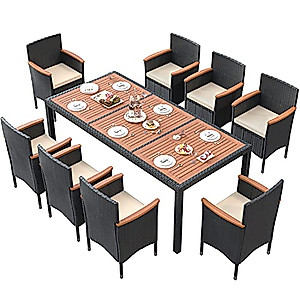 Flamaker 9 PCS Outdoor Patio Dining Set
