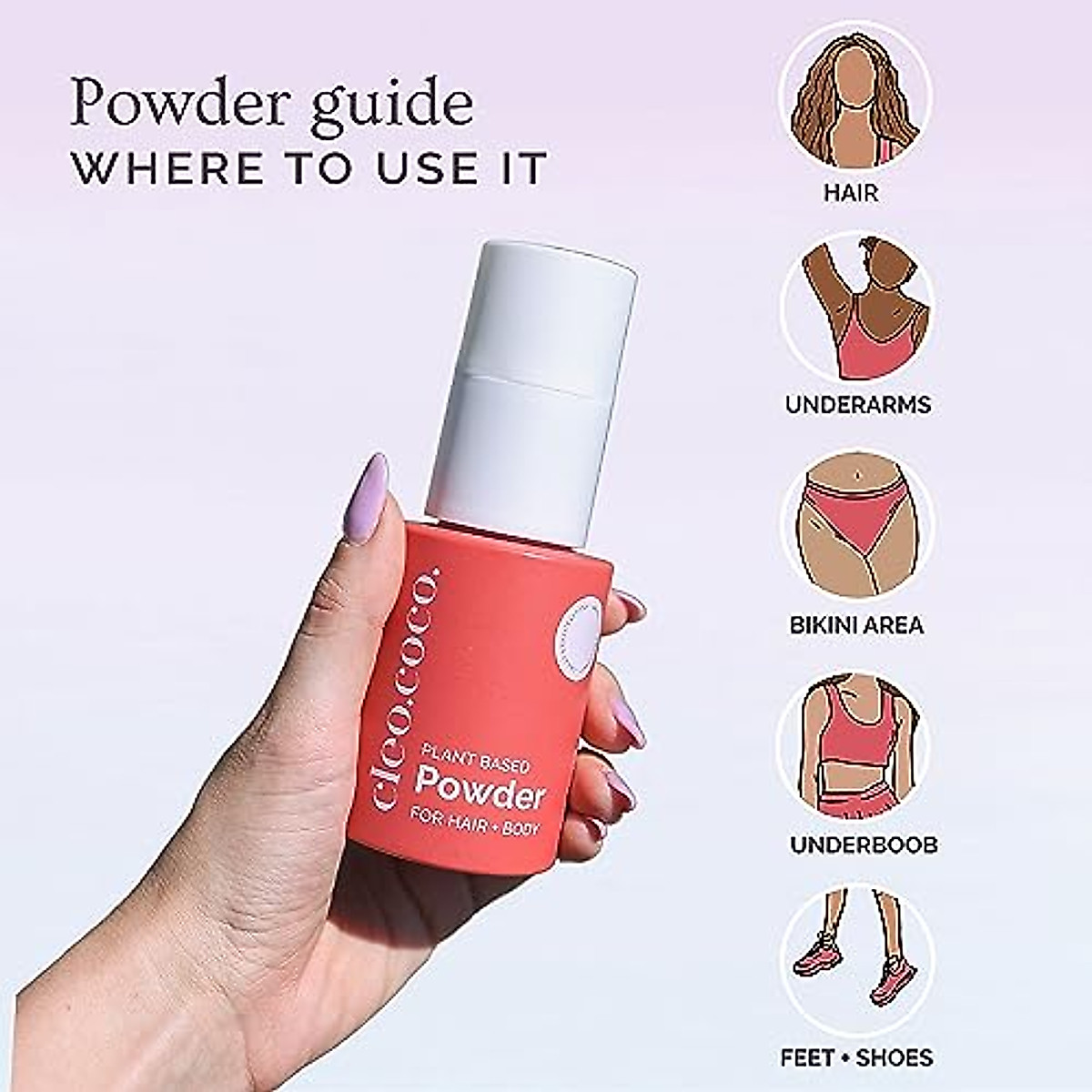 Cleo+Coco - Natural Dry Shampoo Powder - For Body & Hair - For Women - Absorb Odor & Sweat - Essential Oils & Arrowroot Powder - Free of Talc & Parabens - PCR - Made in USA - Grapefruit Bergamot - 4oz