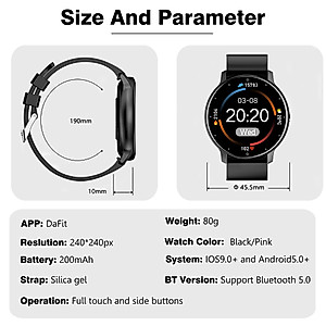 Smart Watch, 1.28'' Smart Watches for Men Women with Meassage Notification, Heart Rate Monitor Sleep Monitor, Step Calories Counter, Activity Trackers and Smartwatches for iOS Android Phones, Black