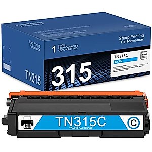 EAXIUCE (Cyan, 1-Pack) Compatible High Yield TN315 TN315C Toner Cartridge Replacement for Brother HL-4150CDN 4140CW 4570CDW 4570CDWT MFC-9640CDN 9650CDW 9970CDW Printer by PALLAEAXIUCEMTONER