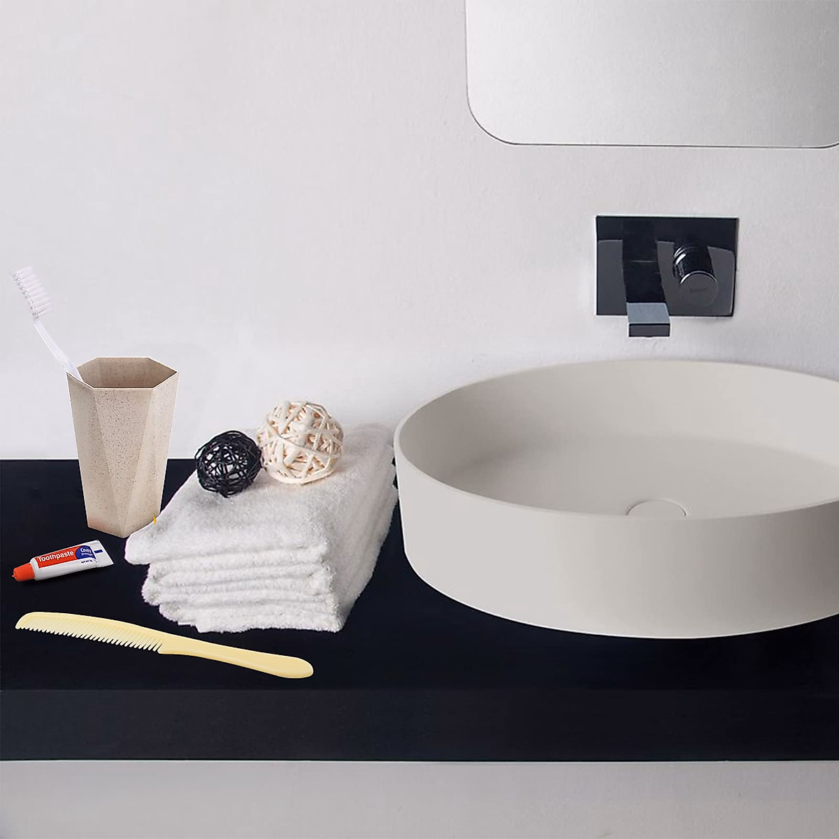 fafortune 50 Pack Disposable Toothbrushes with Toothpaste and Comb for Homeless Individually Wrapped-Suitable for Hotel,Air Bnb,Shelter/Homeless/Nursing Home/Charity(（50 pcs）)