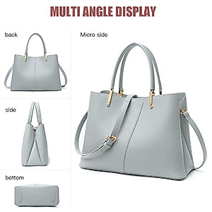 HENG REN Women's Handbags Shoulder Bags,Upgraded Version Medium Classical Style Purses Top Handle Satchel Bag for daily. (Cement Grey)