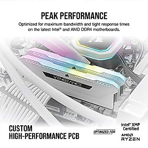 Corsair Vengeance RGB Pro SL 32GB (4x8GB) DDR4 3200 (PC4-25600) C16 1.35V - White (CMH32GX4M4E3200C16W)