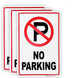 3 Pack No Parking Sign 10"x 7" .04" Aluminum Reflective Sign Rust Free Aluminum-UV Protected and Weatherproof